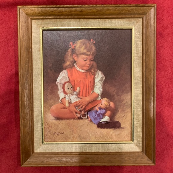 Nick Hufford | Wall Decor | Vintage95s Nick Hufford Girl Playing With ...